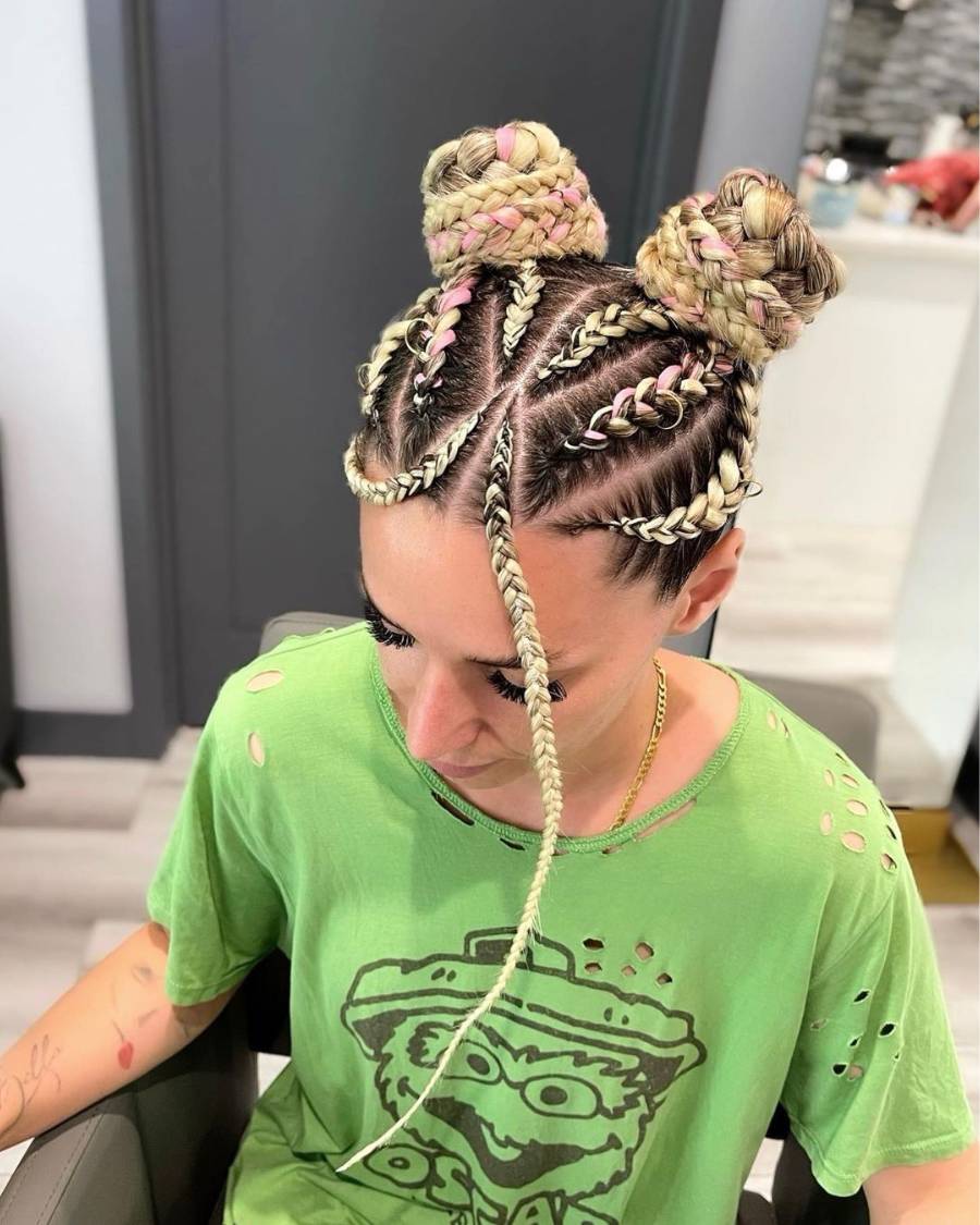 10 Braided Space Bun Looks You'll Love
