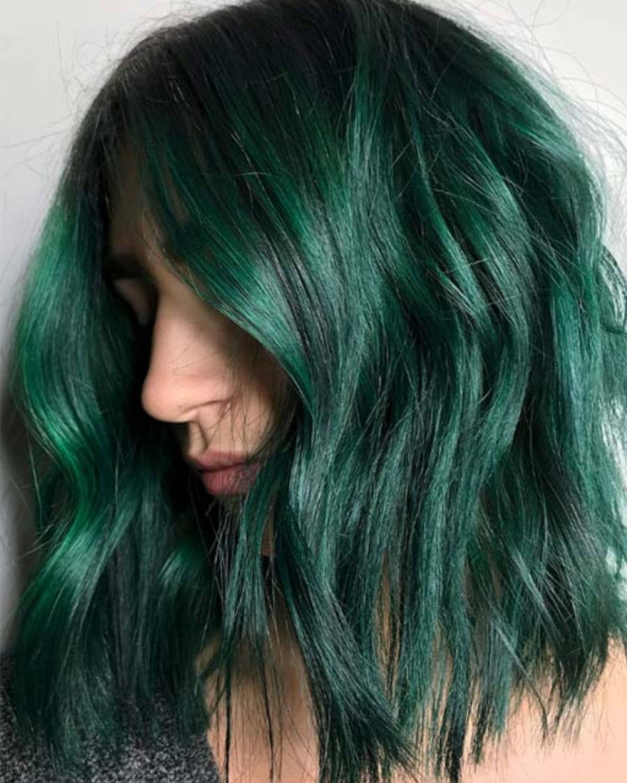 24 Dark Green Hair Trends To Try Out Now