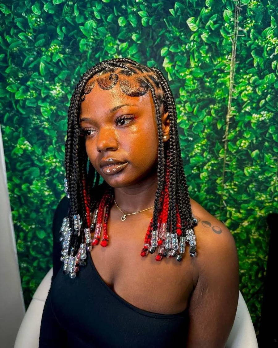 15 Glamorous Box Braid Looks Perfectly Paired with Beads