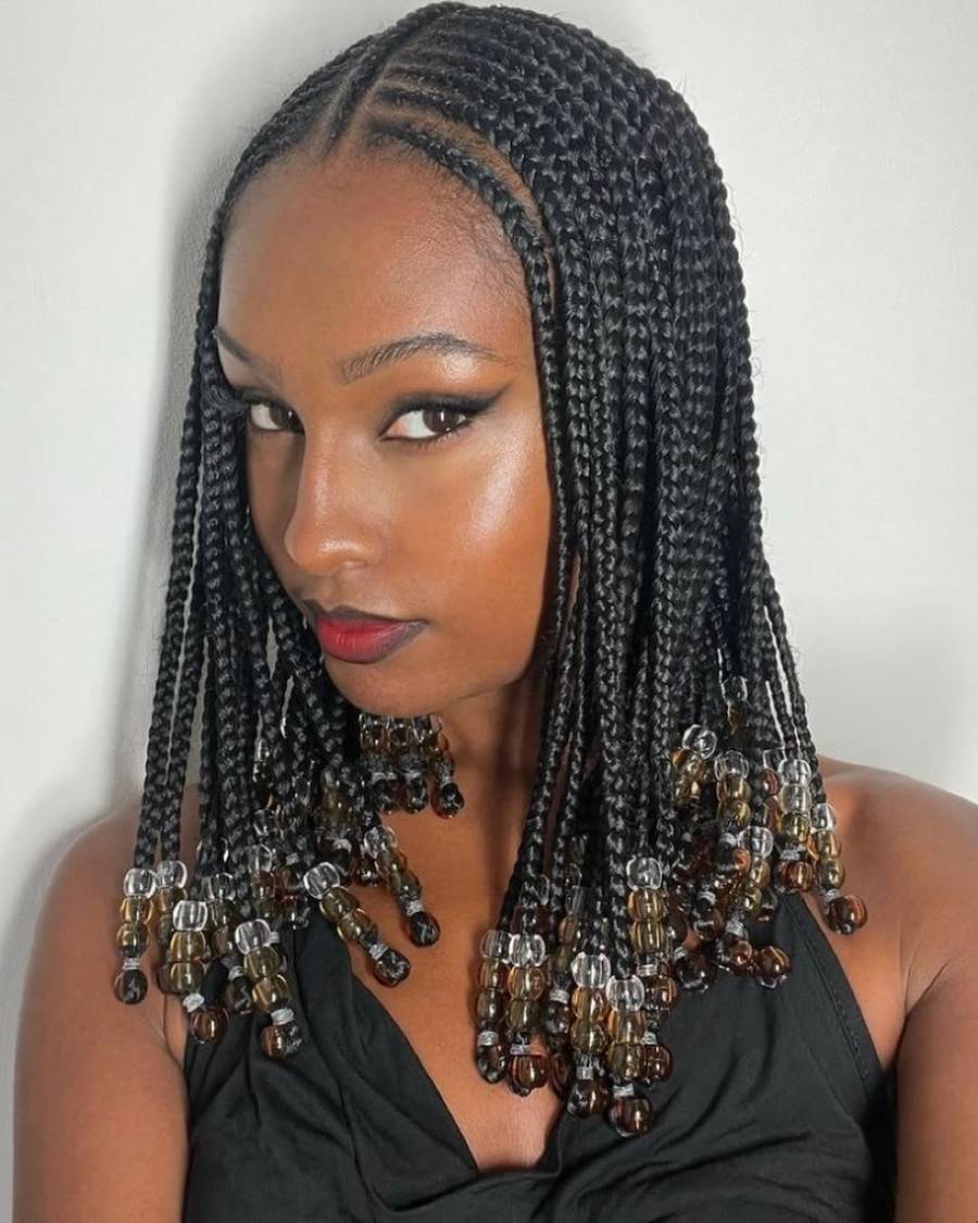15 Glamorous Box Braid Looks Perfectly Paired with Beads